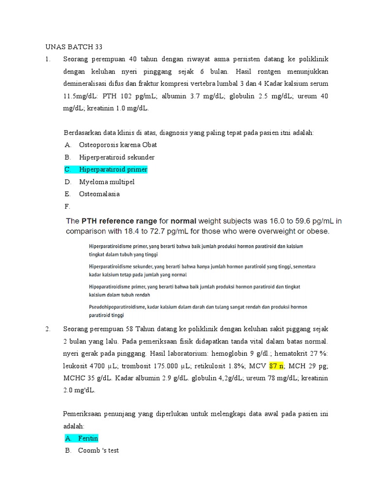 Soal UNAS Batch 33 | PDF