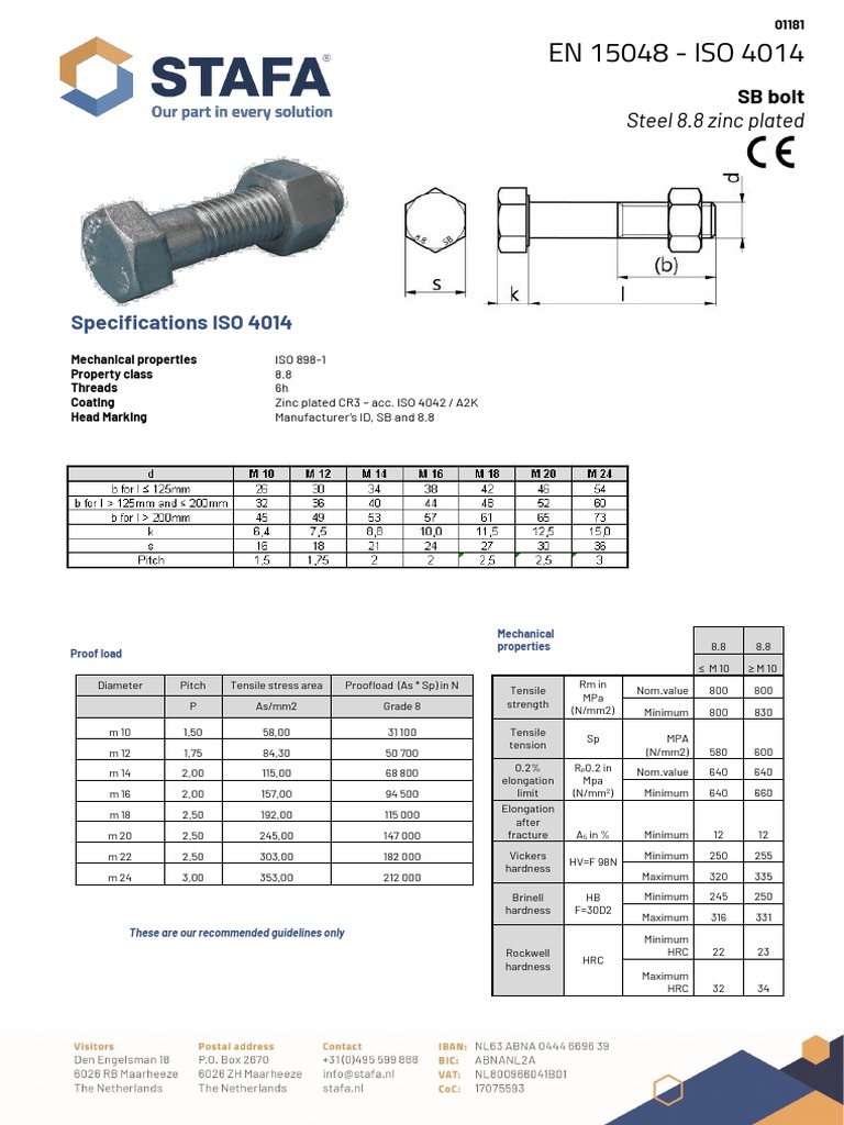 ISO 4014 & EN 15048 Bolt Specs | PDF | Screw | Metalworking