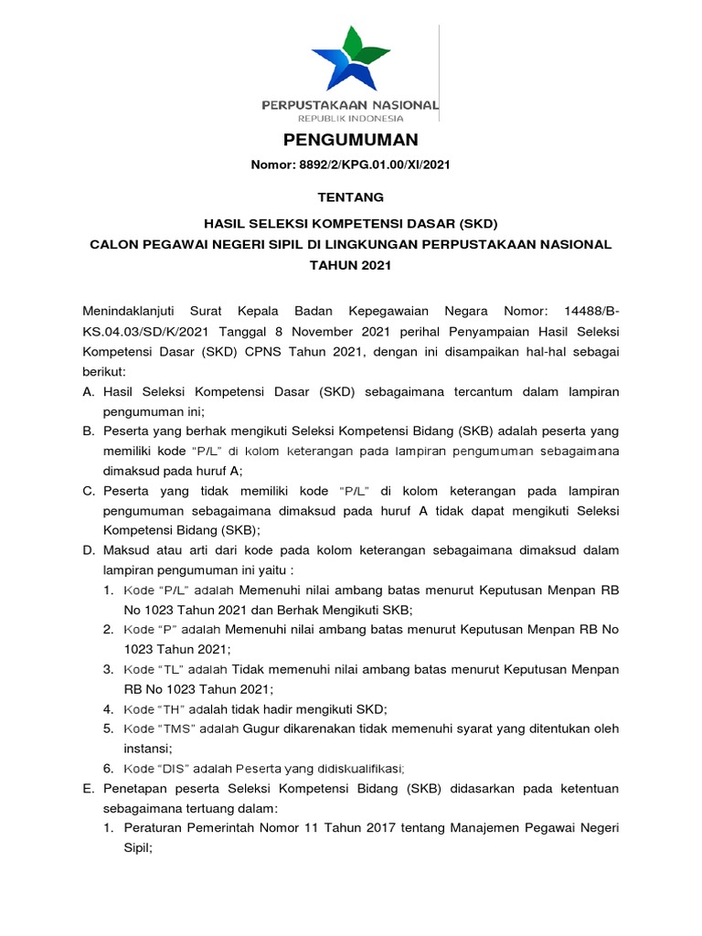 SKD Perpusnas-2021 | PDF
