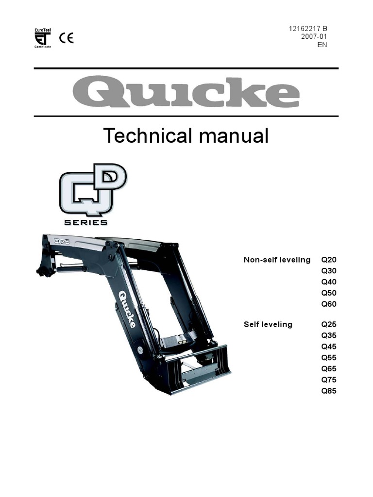 Quicke Tech Manual Part 1 | PDF | Tractor | Valve