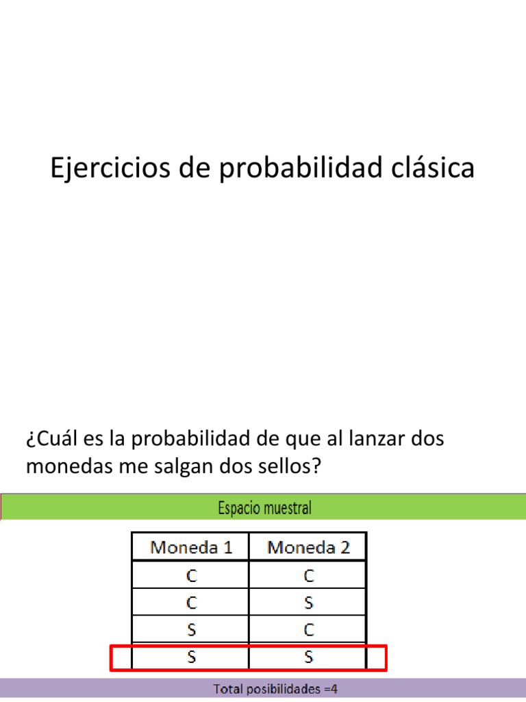 Ejercicios de Probabilidad Clasica | PDF
