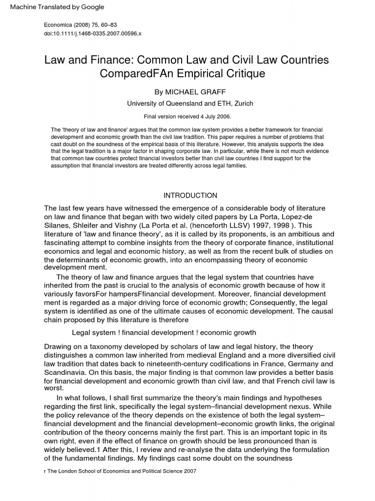 Graff 2007 | PDF | Common Law | Economics