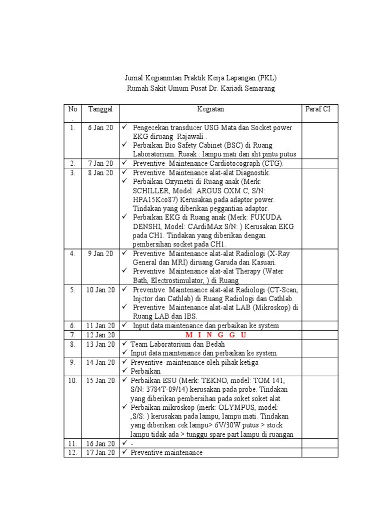 LOG BOOK (Kegiatan) | PDF