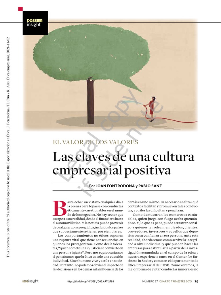Claves de Una Cultura Empresarial Positiva | PDF | Comportamiento | Moralidad