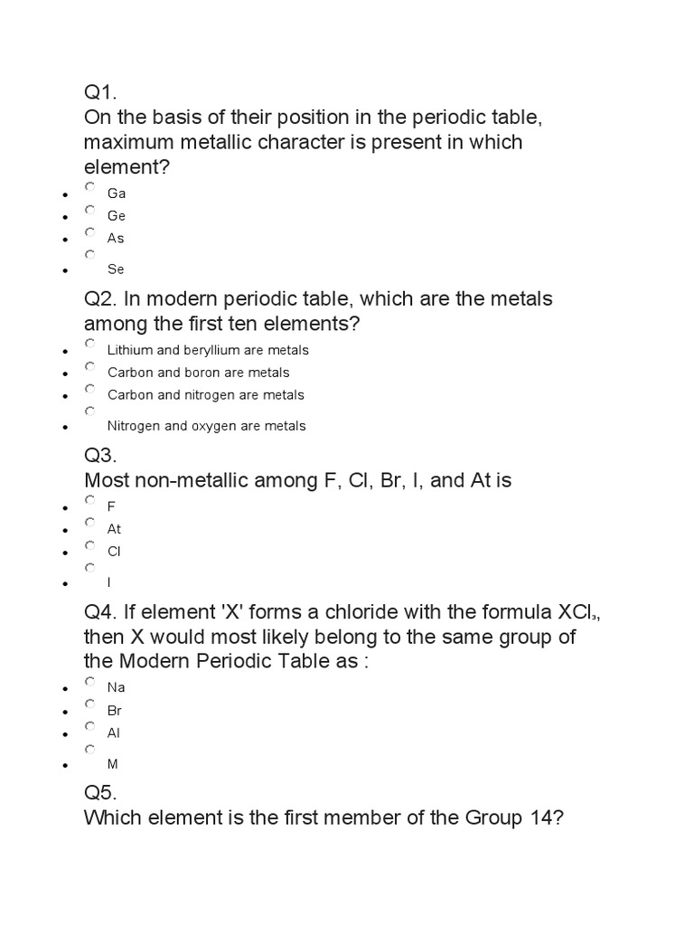 Chemistry - Periodic Table | PDF | Periodic Table | Atomic