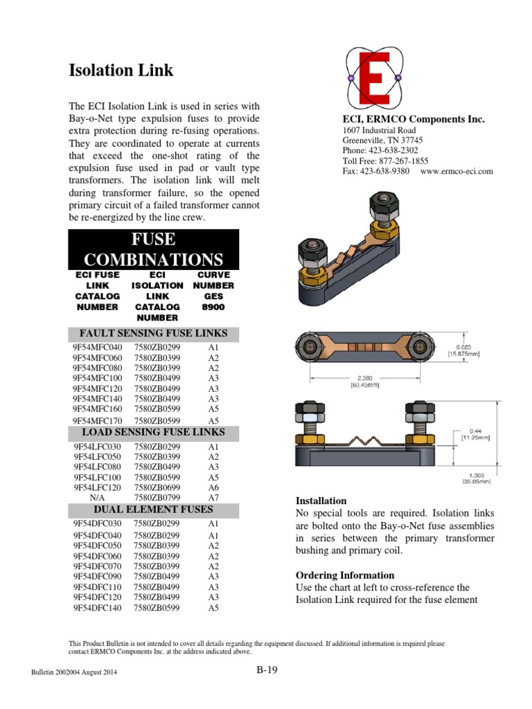Isolation Link: Fuse Combinations | PDF | Fuse (Electrical) | Transformer