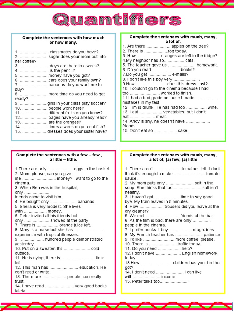 Quantifying Quantities: Completing Sentences with Count and Non-Count ...