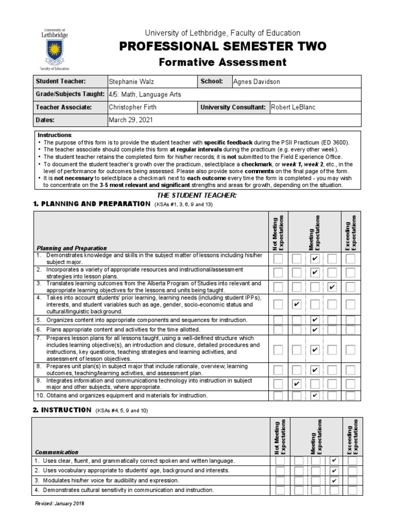 Ps 2 Formative Assessment | PDF | Educational Assessment | Teachers