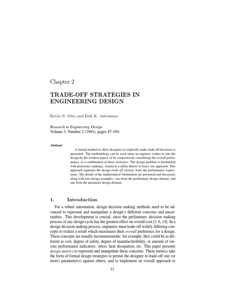 Trade Off Strategies in Engineering Design | PDF | Mathematical ...