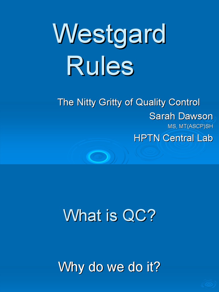 Understanding Westgard Rules for QC | PDF | Accuracy And Precision ...