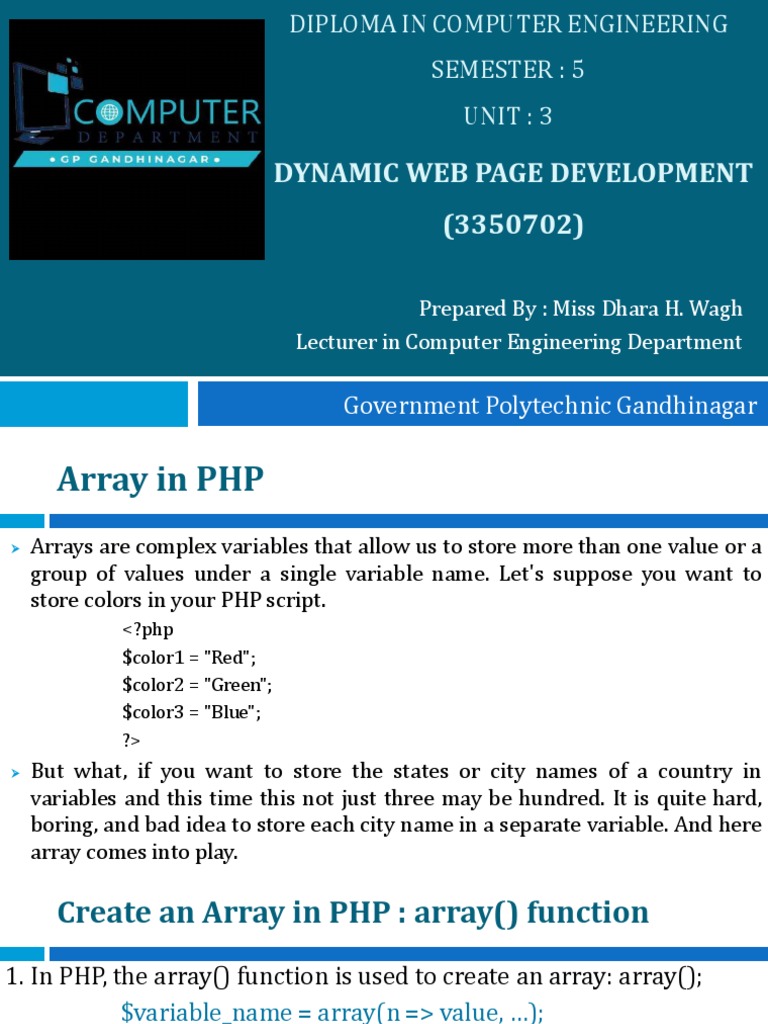 UNIT-3 - Working With Arrays and Functions | PDF | Parameter (Computer ...