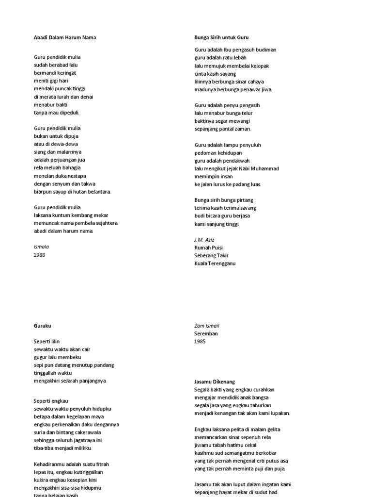 Sajak Guru | PDF