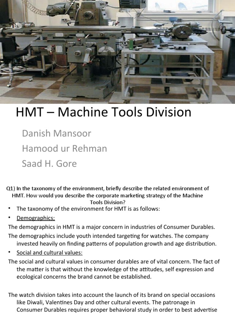 HMT - Machine Tools Division | PDF | Economies