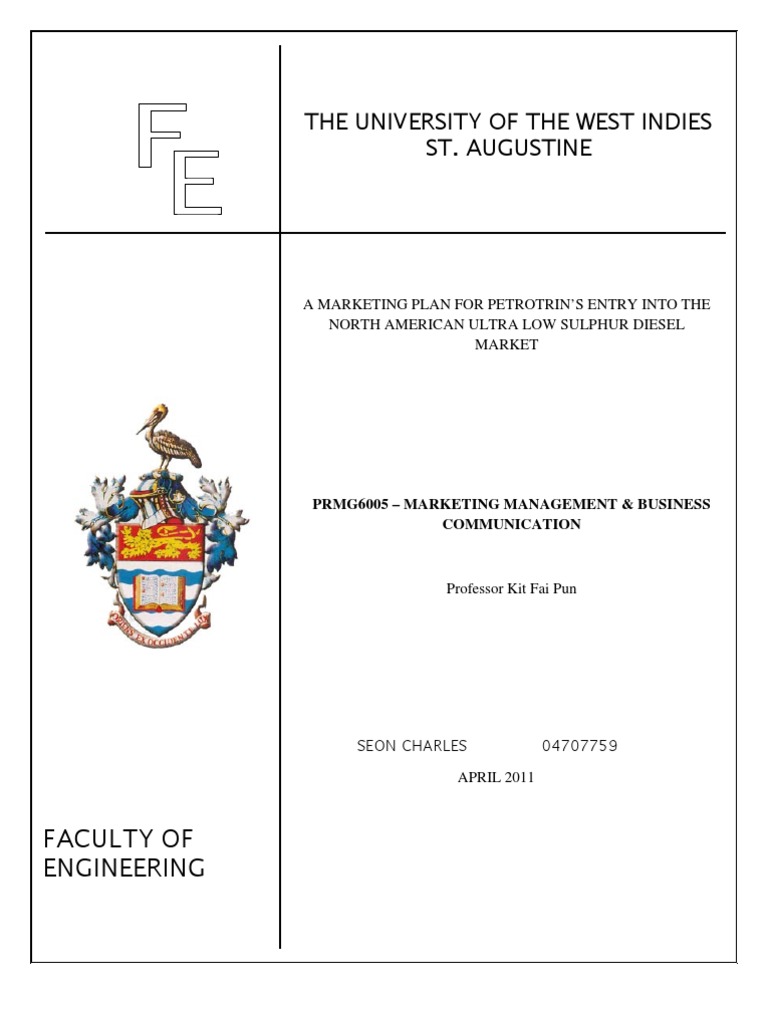 Marketing Plan For Petrotrin Entry Into ULSD Market - 04707759 - Seon ...