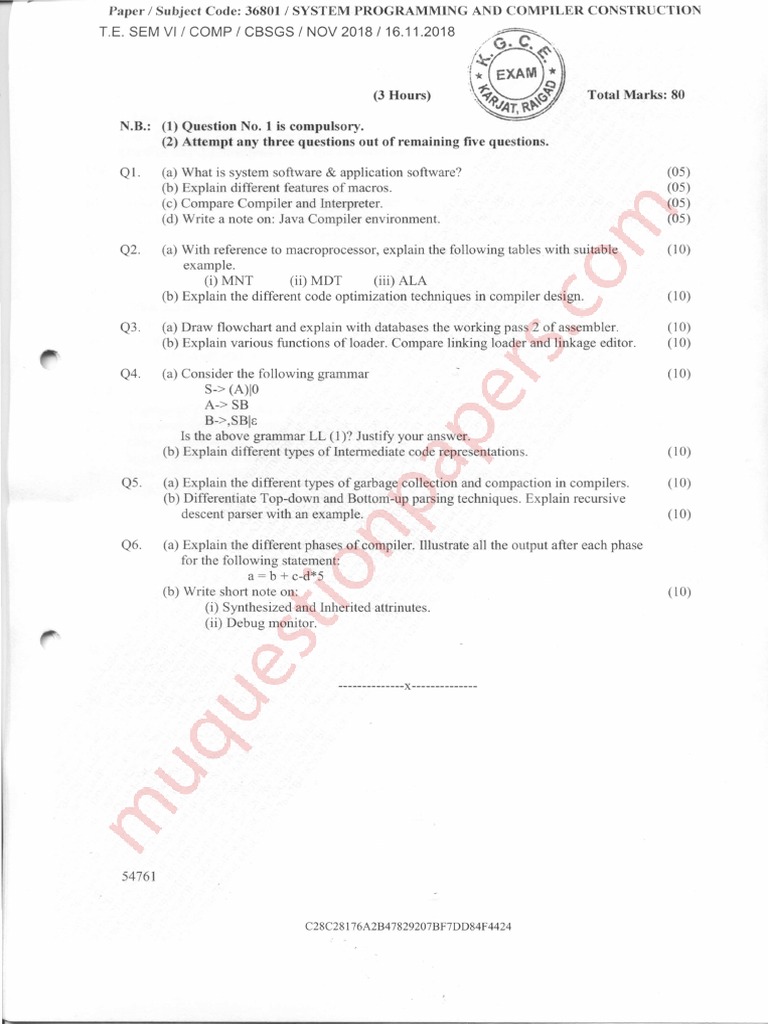 TE-Comps SEM6 SPCC DEC18 | PDF