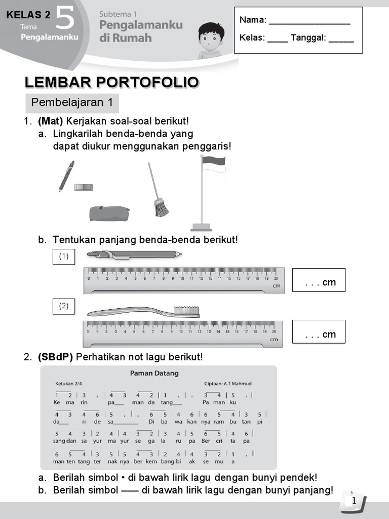 LEMBAR PORTOFOLIO BUPENA 2C Tema 5 Sub 1 | PDF