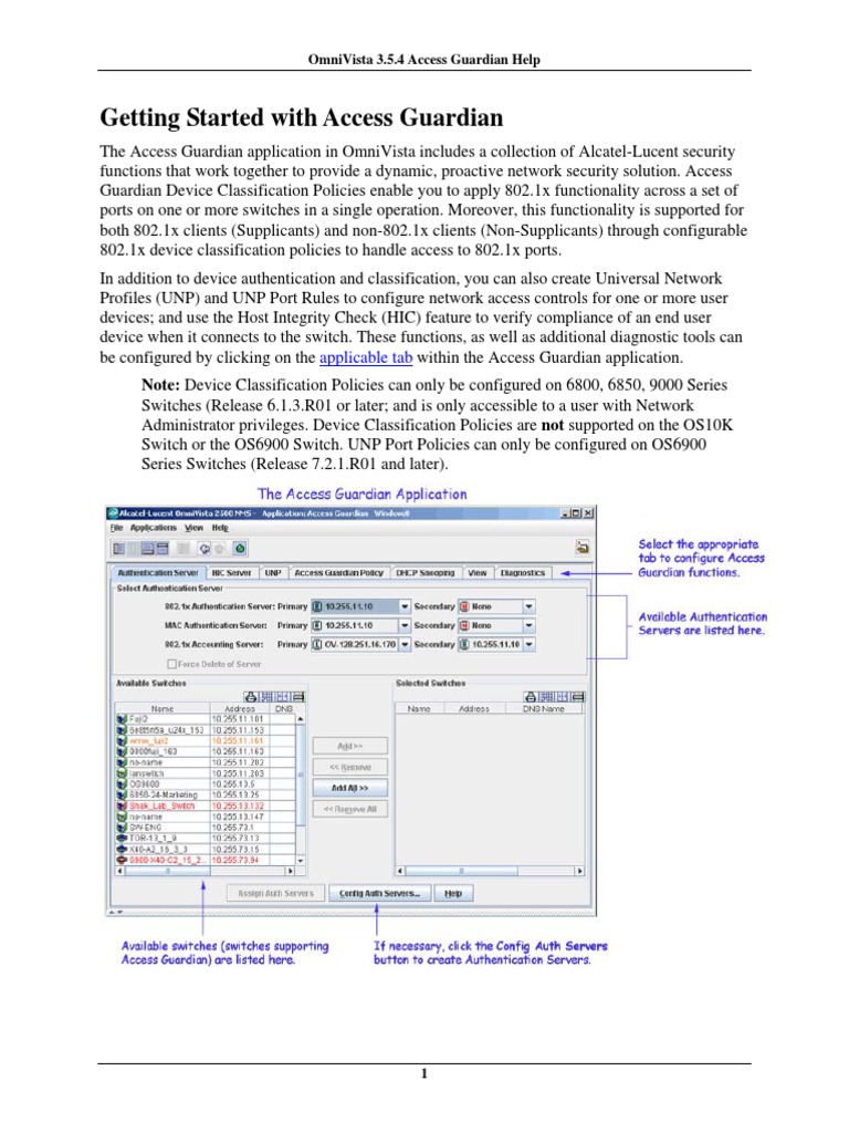Getting Started with Access Guardian | PDF | Radius | Computer Network