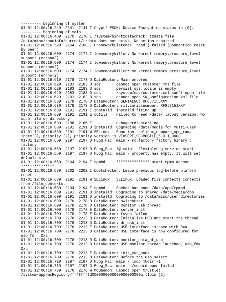 System Log Analysis Report | PDF | Android (Operating System) | Operating System Technology