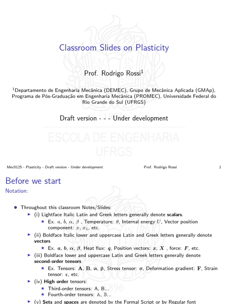 An Introduction to the Mathematical Description of Elastic, Perfectly ...
