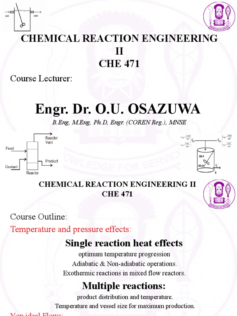 Chemical Reaction Engineering Ii - Che471 | PDF | Heat | Chemical Reactor