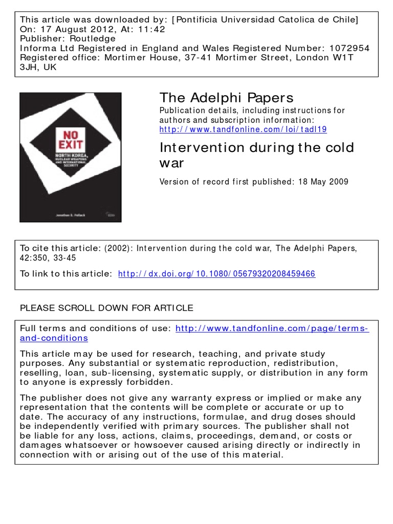 Cold War Intervention Analysis | PDF | Democratic Republic Of The Congo ...