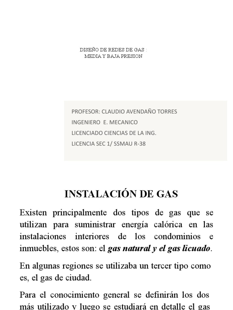 Gas - Conceptos, Disen - O-1 | PDF | Gas natural | Gas de petróleo licuado