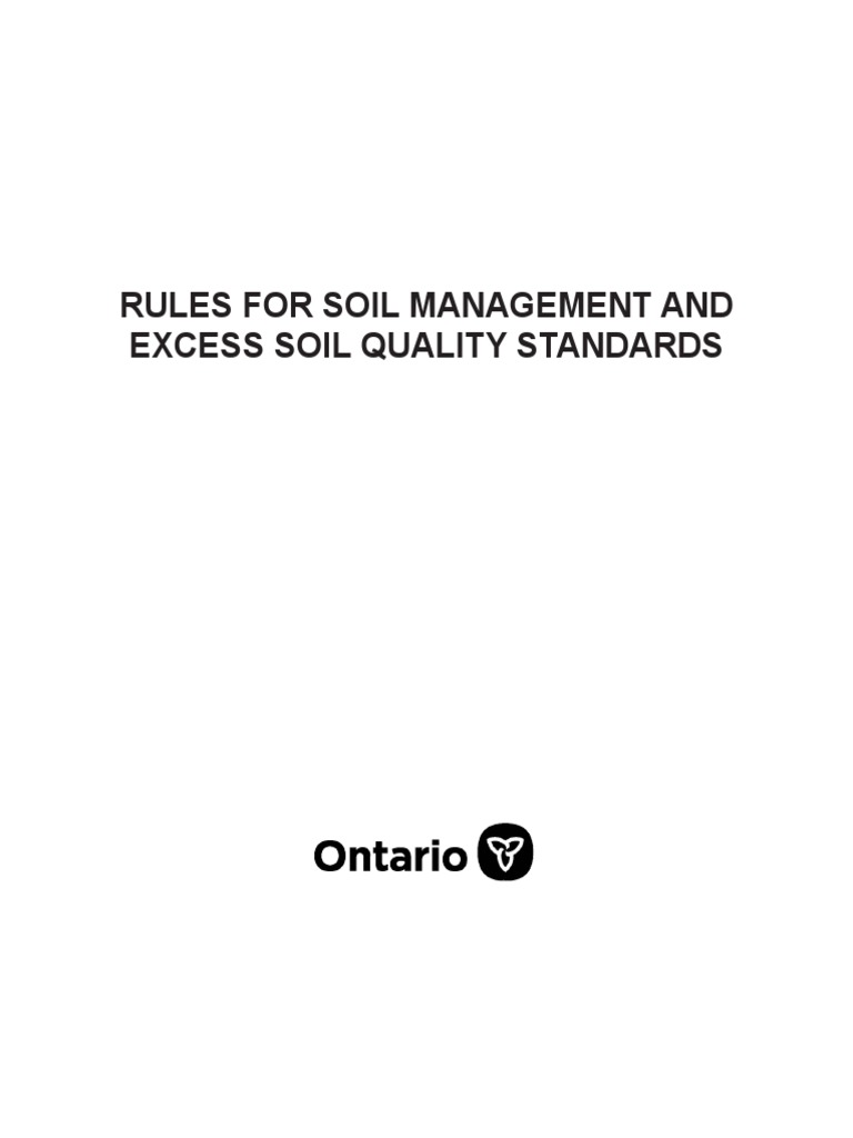 Rules For Soil Management and Excess Soil Quality Standards | PDF ...