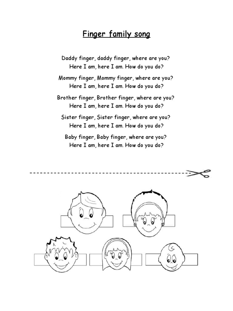 Family Finger Cut and Sing Activities With Music Songs Nursery Rhymes ...