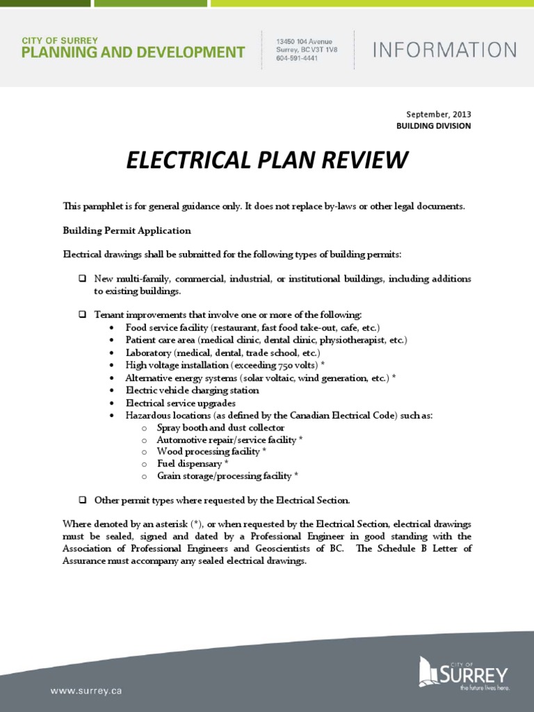 Electrical Plan Review: Building Permit Application | PDF | Electrical ...