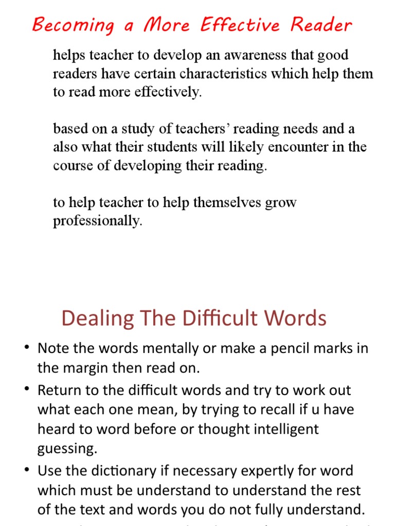 Strategies for Effective Reading Skills | PDF