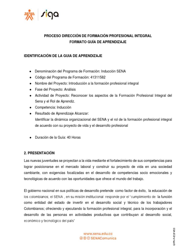 Gfpi-f-019 Guia de Aprendizaje Inducción | PDF | Evaluación | Aprendizaje