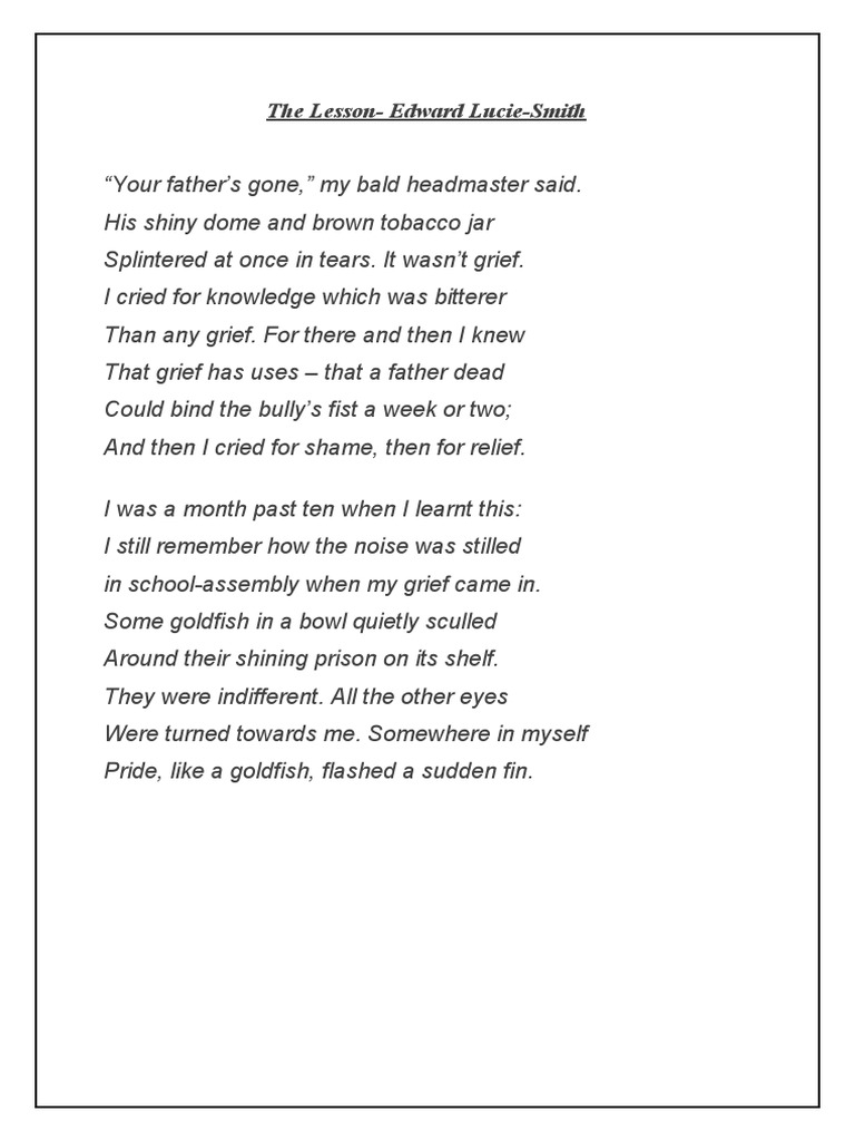 The Lesson Poem | PDF