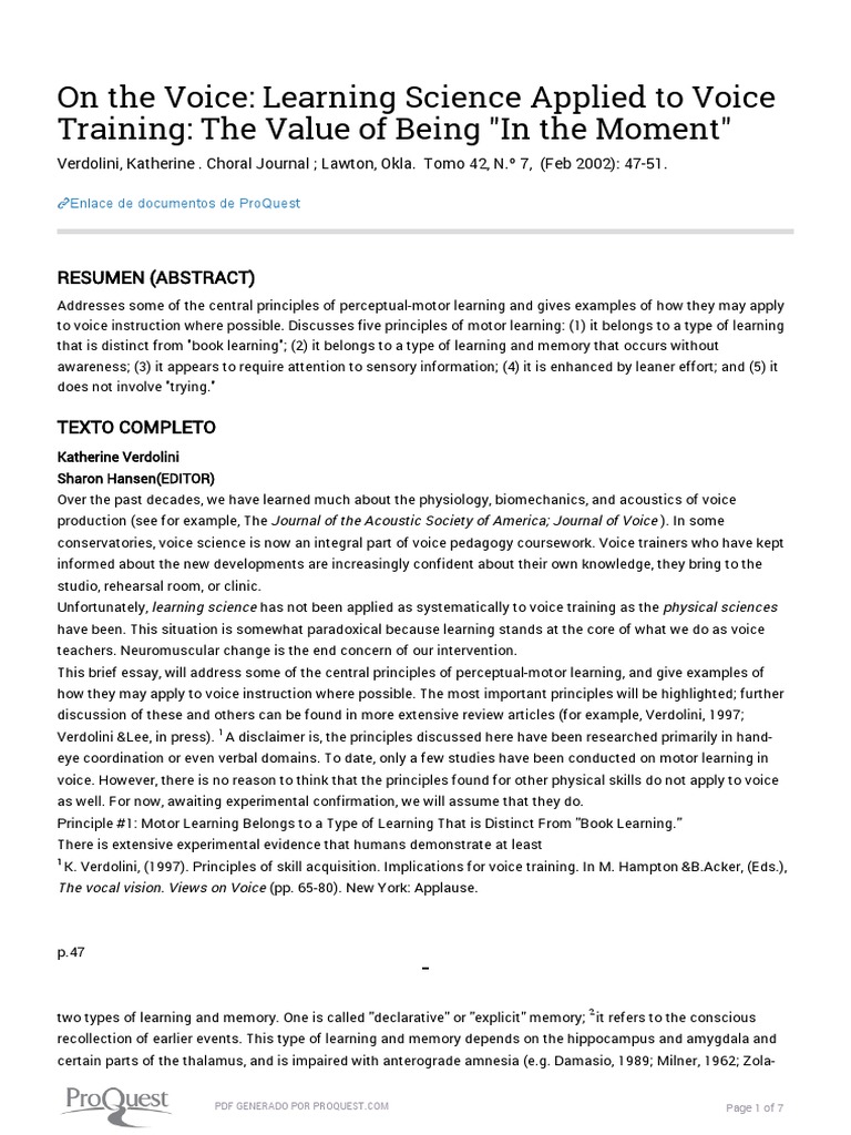 On The Voice - Learning Science Applied To Voice Training - The Value ...