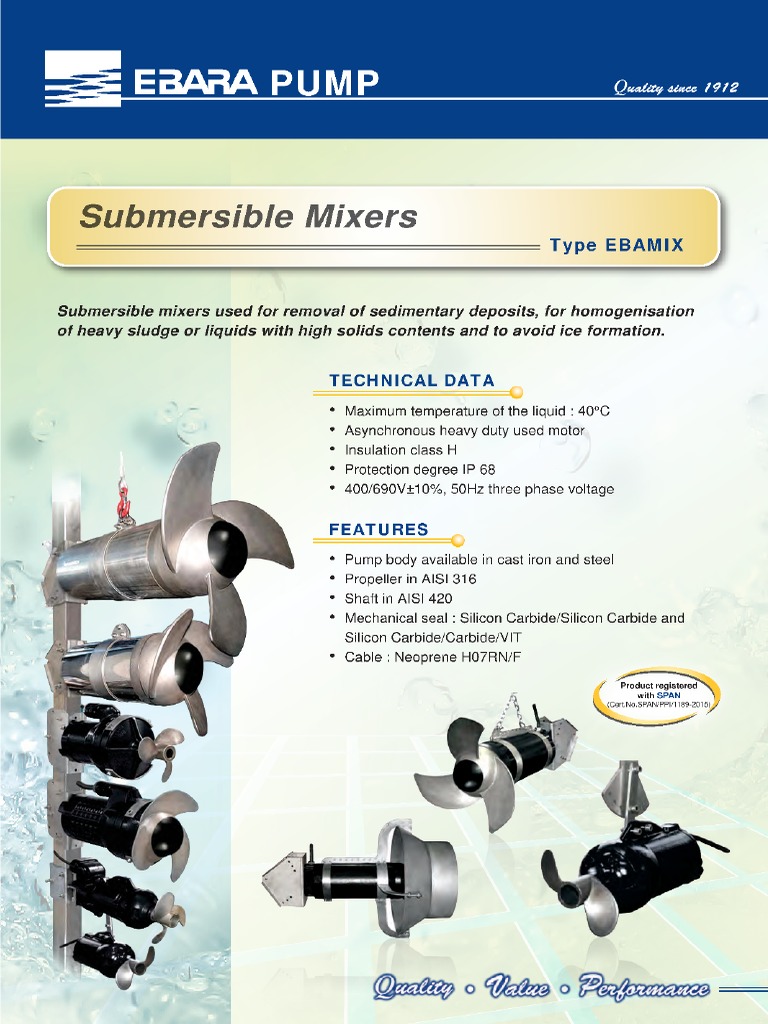 Submersible Mixers for Wastewater Treatment: An Overview of EBARA Mixer ...