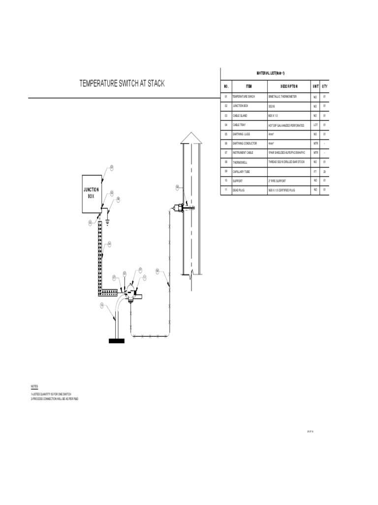 Temperature Switch Hookup Drawing | PDF | Civil Engineering ...