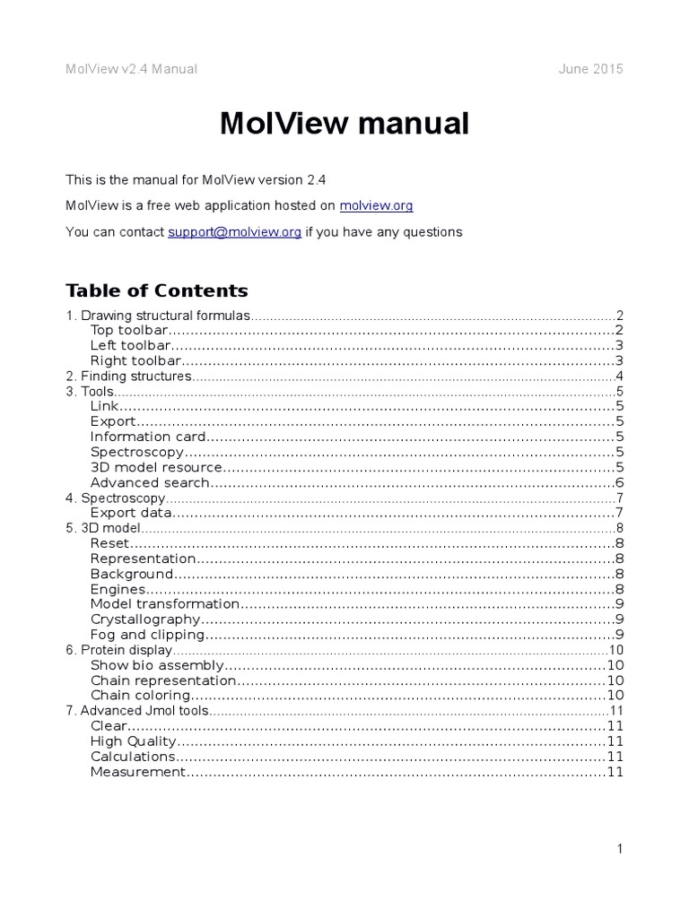 MolView v2.4 User Guide | PDF | Protein Data Bank | Chemistry