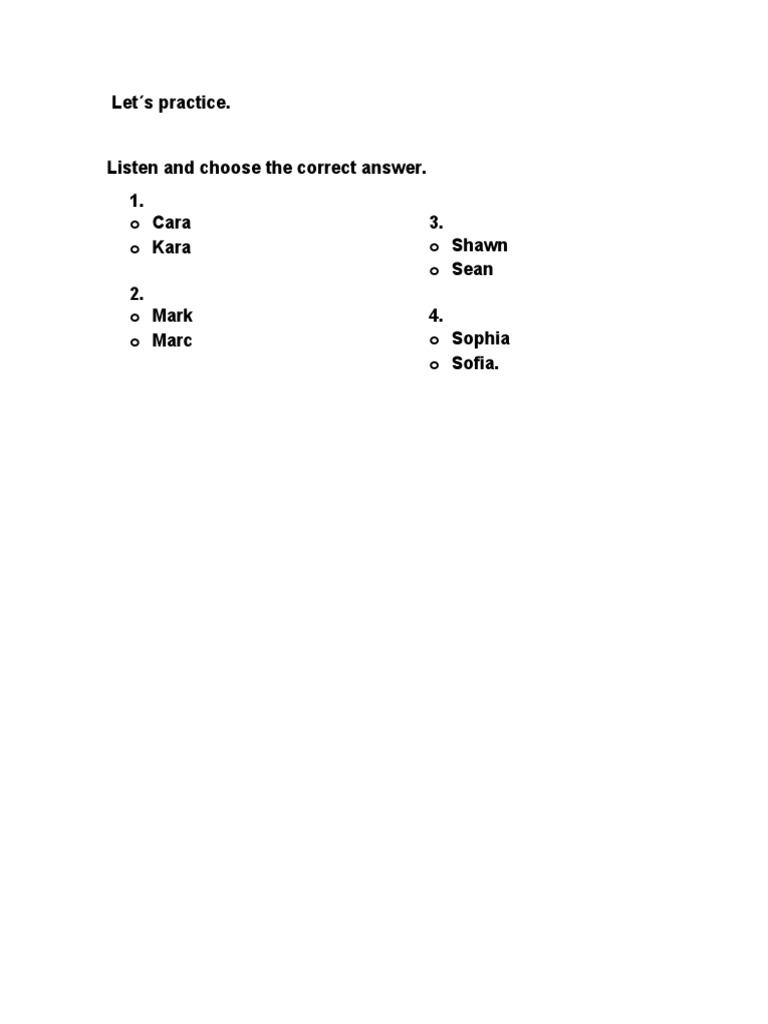 Personal Pronouns Listening Exercise | PDF