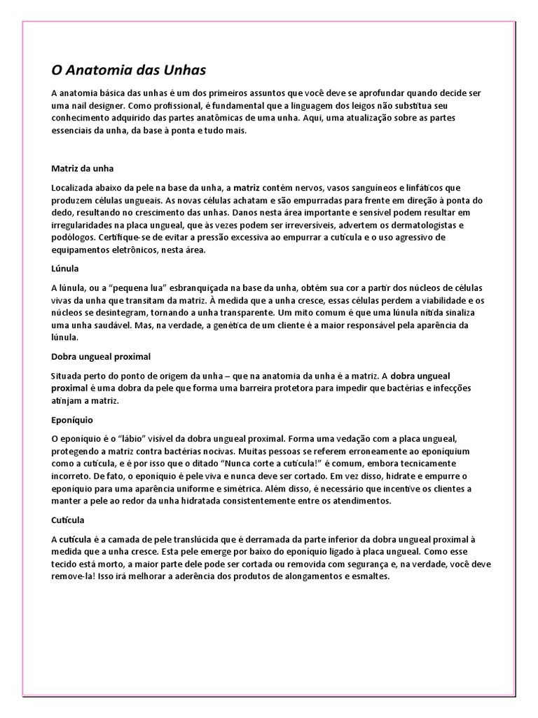 Apostila Curso (Gel Na Tips) | PDF | Unha | Pele