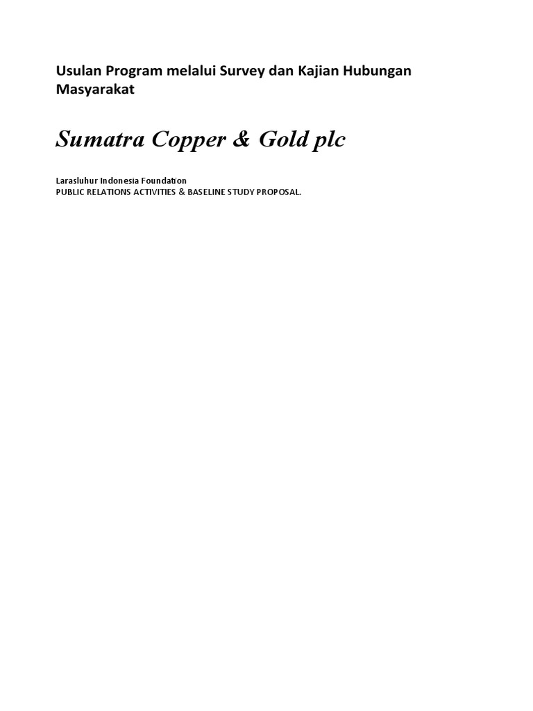 Kajian Hubungan Masyarakat Sumatera Gold and Copper | PDF | Karier ...