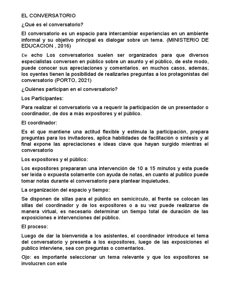 El Conversatorio | PDF