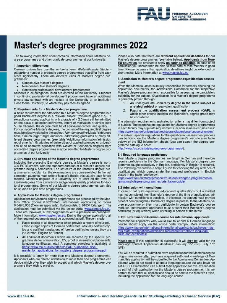 Master's Programs Guide 2022 | PDF | Academic Degree | Master's Degree