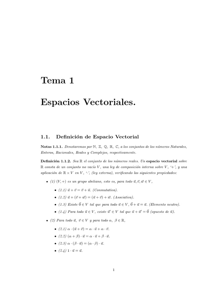 Espacios Vectoriales y Subespacios | PDF | Espacio vectorial | Base ...