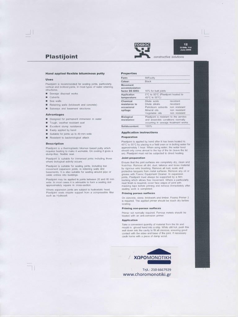 Plastijoint | PDF | Materials | Chemistry