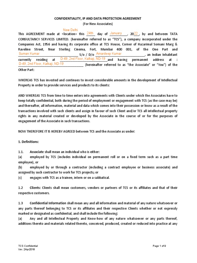 Confidentiality, IP & Data Protection Agreement (Read Only) | PDF ...