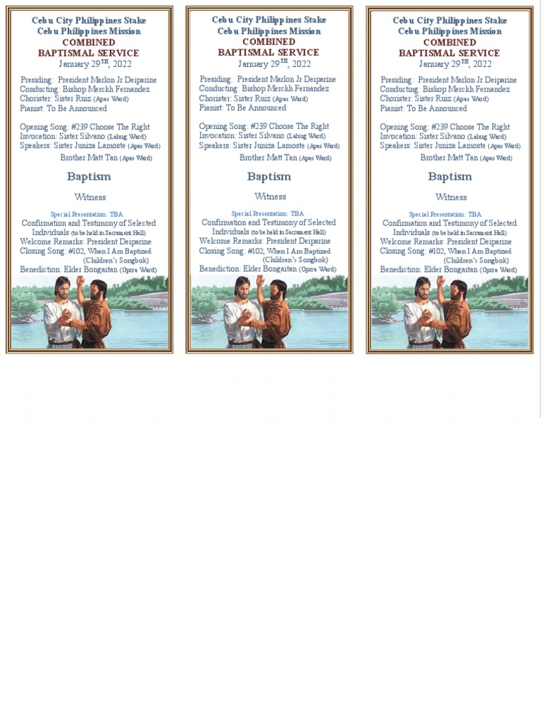 Printable Baptism Program in Word | PDF | Confirmation | Christian ...