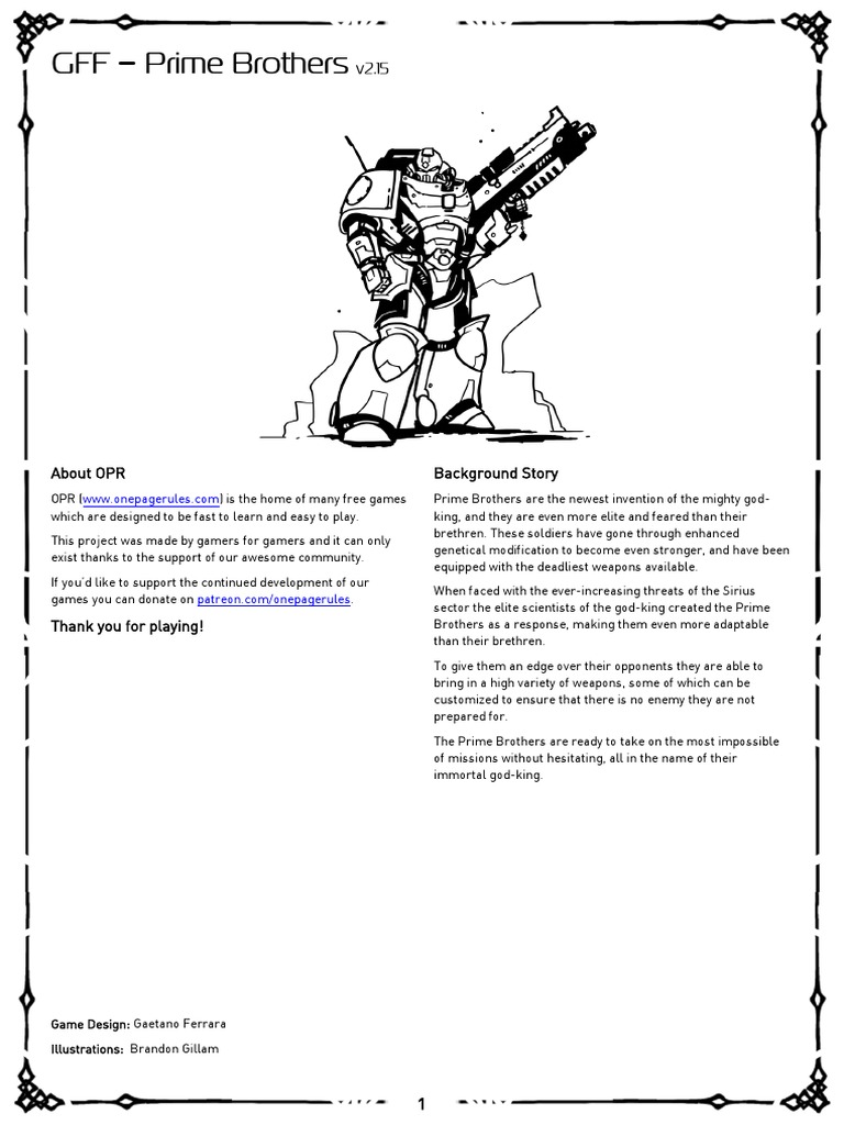 GFF - Prime Brothers v2.15 | PDF