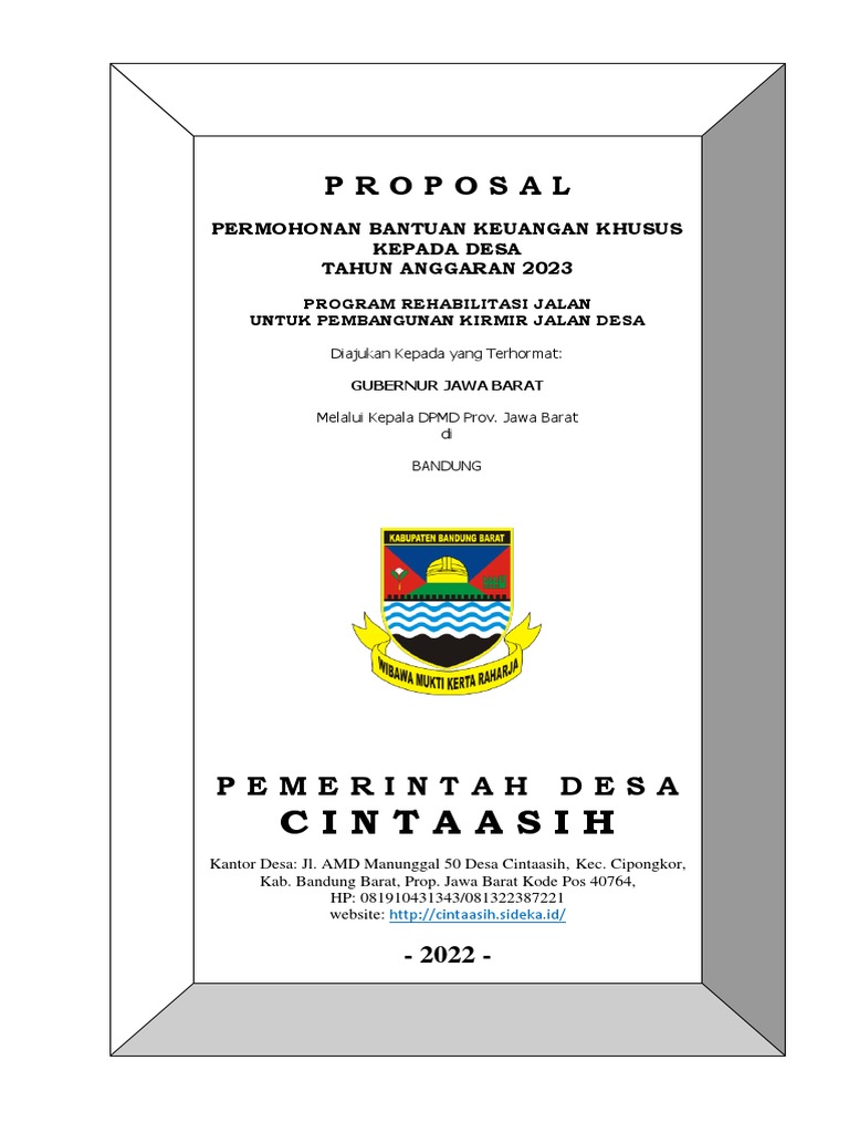 Proposal Pengajuan Bu Elin Prov | PDF