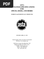 ASTA Spice Standards | PDF | Spice | Edible Plants