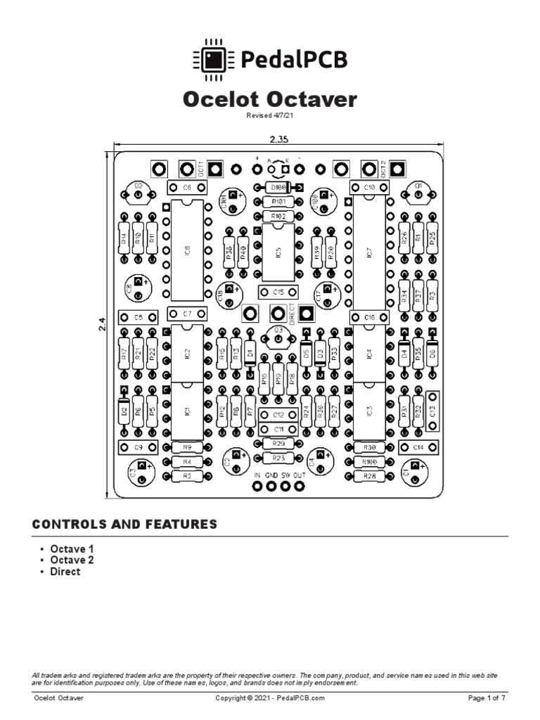Ocelot Octaver: Controls and Features | PDF | Printed Circuit Board ...