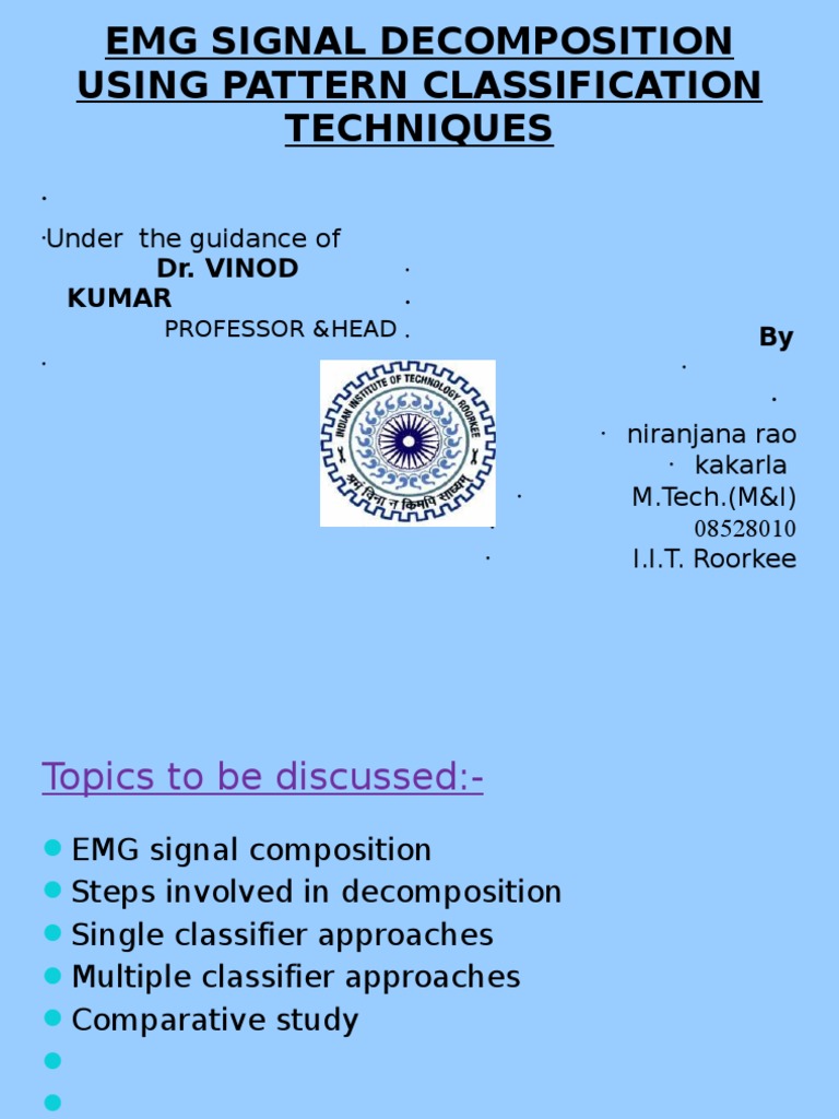 Emg Signal Decomposition Using Pattern Classification Techniques | PDF | Electromyography ...